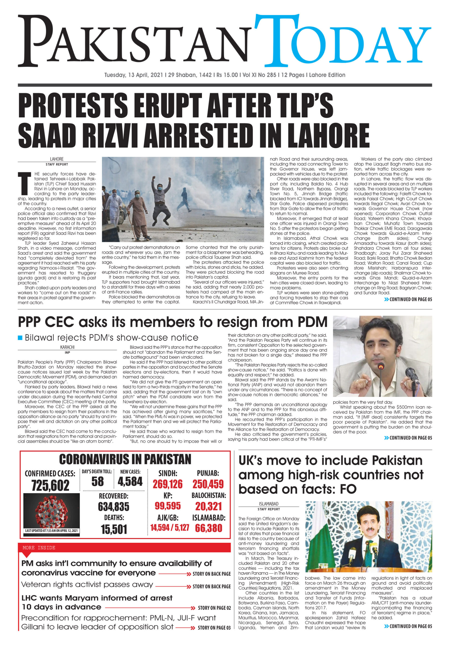 Epaper – April 13 LHR 2021 | Pakistan Today