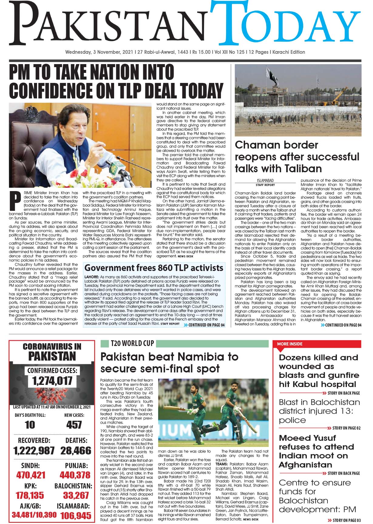 Epaper – November 3 KHI 2021 | Pakistan Today
