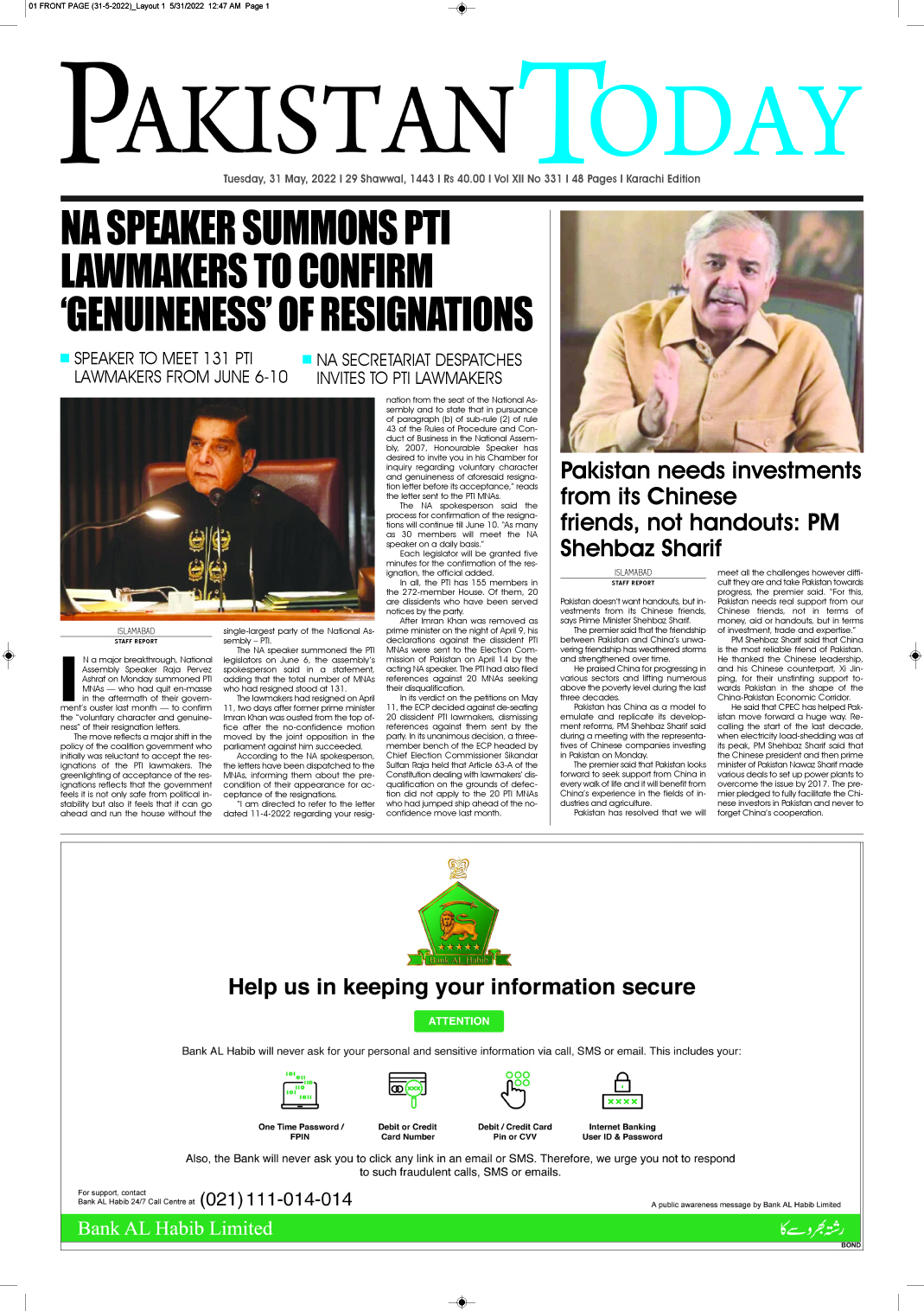 Epaper – May 31-2022 KHI | Pakistan Today