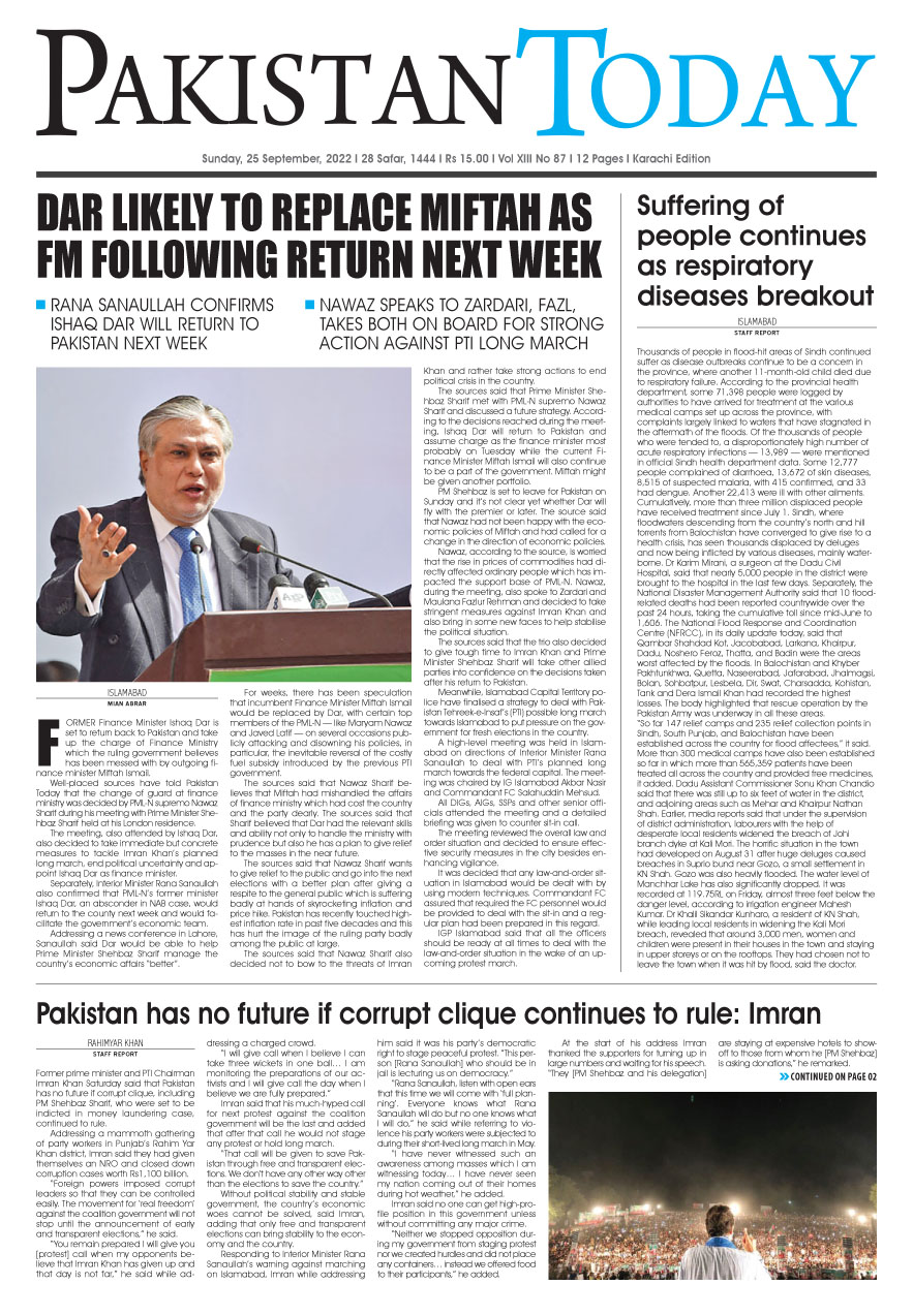 Epaper_22-09-25 KHI | Pakistan Today
