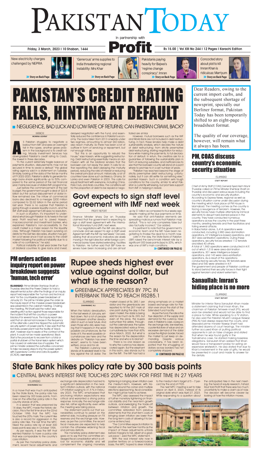 Epaper_23-03-03 KHI | Pakistan Today