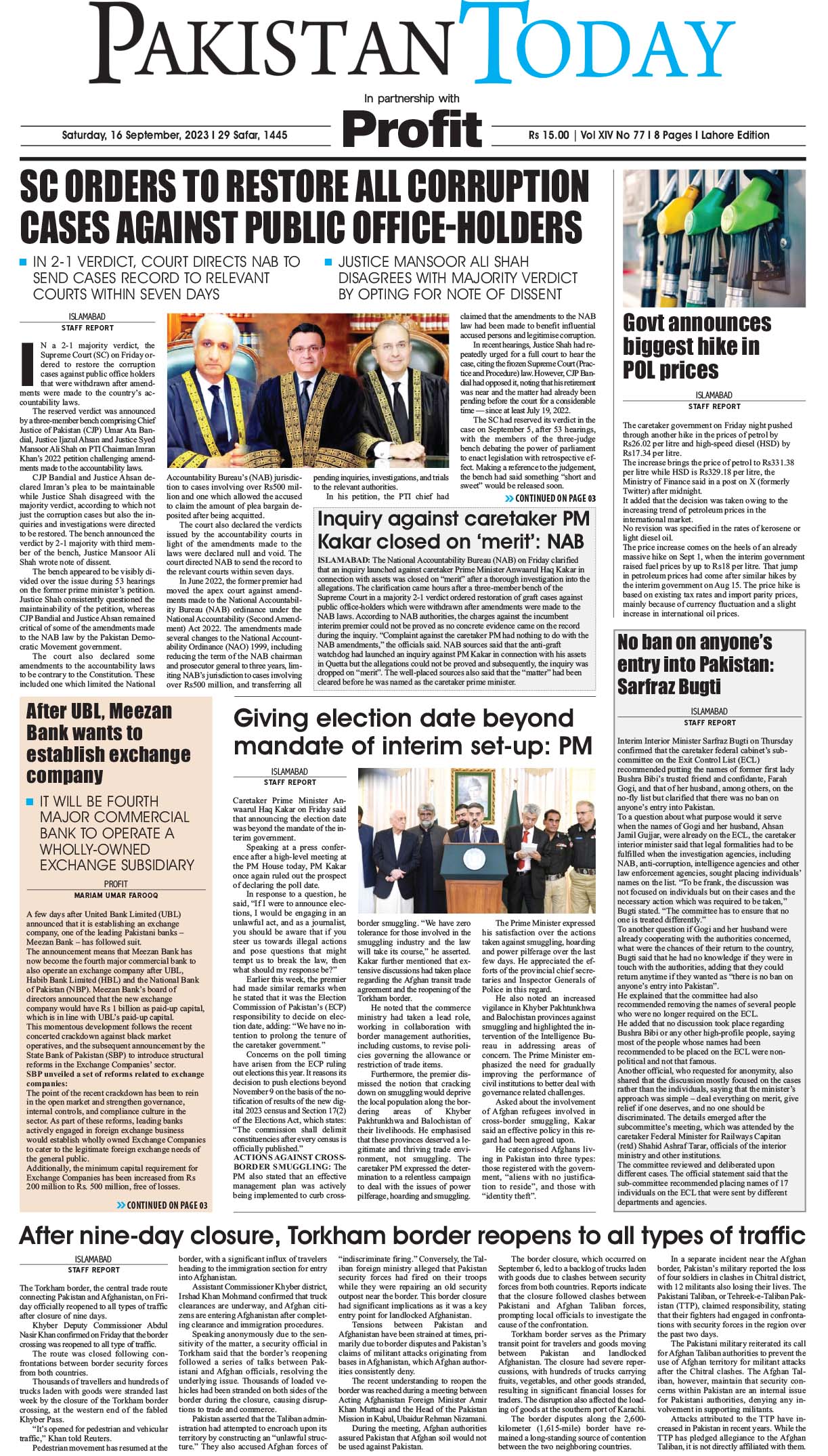 Epaper_23-09-16 LHR | Pakistan Today