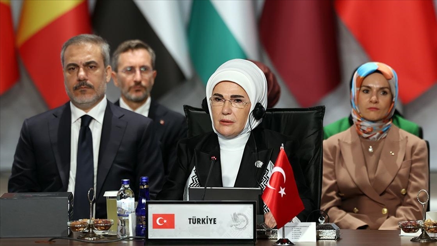 Turkish first lady calls on her counterparts to be voice of ‘suppressed ...