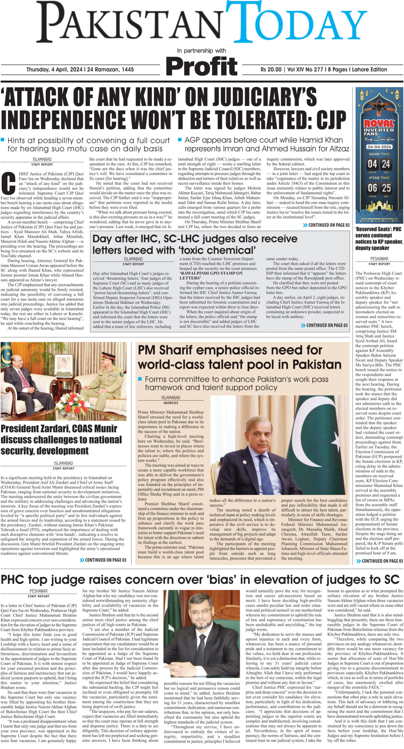 Epaper_24-04-4 LHR | Pakistan Today