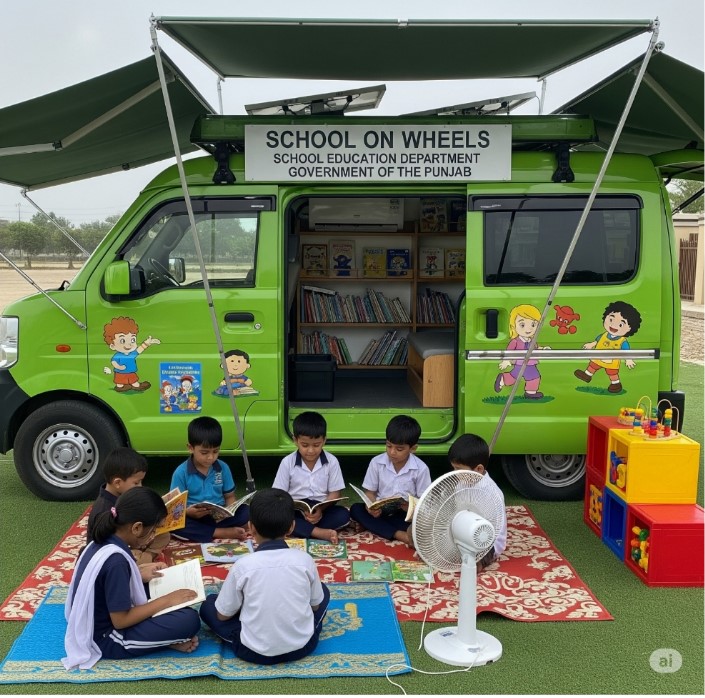 Punjab unveils schools on wheels, libraries on wheels projects to promote education | Pakistan Today