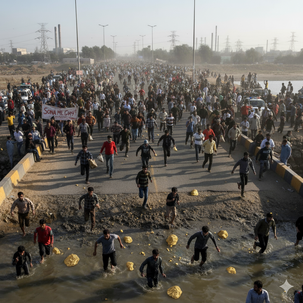 Crowds rush to Korangi causeway after social media claims of gold ...